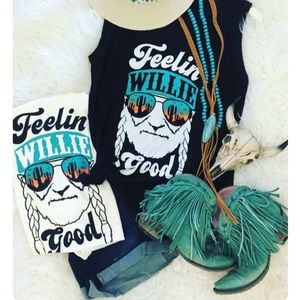 ariesmoon89 | Tops | Feelin Willie Good Willie Nelson Graphic Tank Top ...